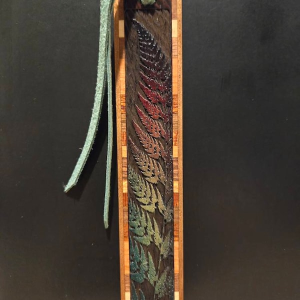 Sword Fern Wooden Bookmark Handmade Engraved With Added Color - Made in ...