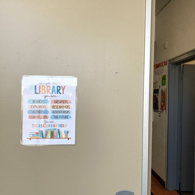 School Library Classroom Poster, Librarian Decor, Technology Teacher ...
