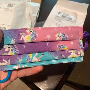 QUICK SHIP Pleated Reusable Face Mask Rainbow Unicorns in | Etsy