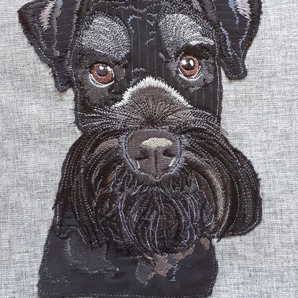 Raw Edge Applique 'POPPY the Schnauzer' - Etsy