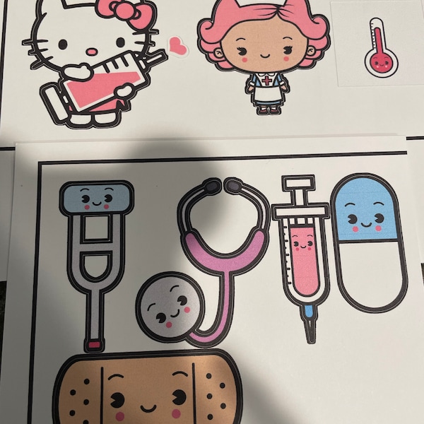 Kawaii Hospital SVG Cut Files, Cute Kawaii Medical Accessories Cutting ...