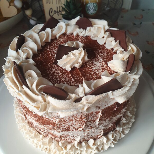 Fake Chocolate Cream Cake Prop Chocolate Buttons Fake Desserts Faux ...
