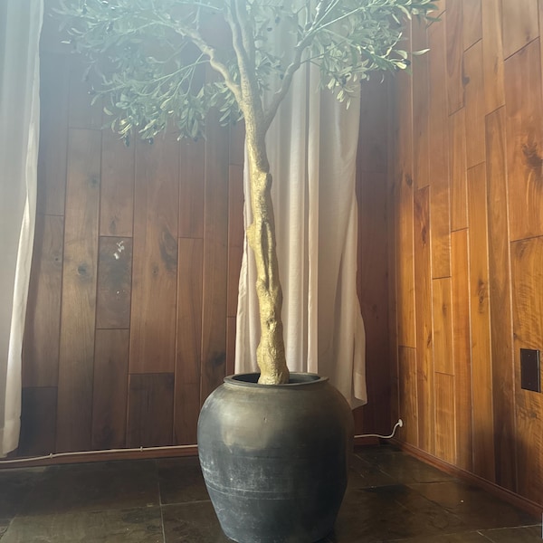 Large Vintage Clay Pot, Olive Tree Pot, Authentic Vintage Pottery ...