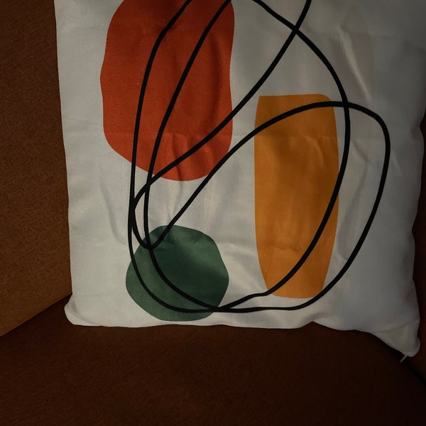 Abstract Line Art Pillow Cover, Minimalistic Cushion Cover, Woman Face ...