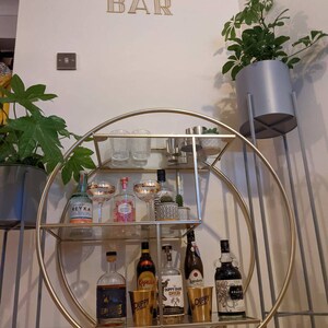 Gold Art Deco Bar Sign , Rusty Metal Letters , Home Bar Sign , Garden ...