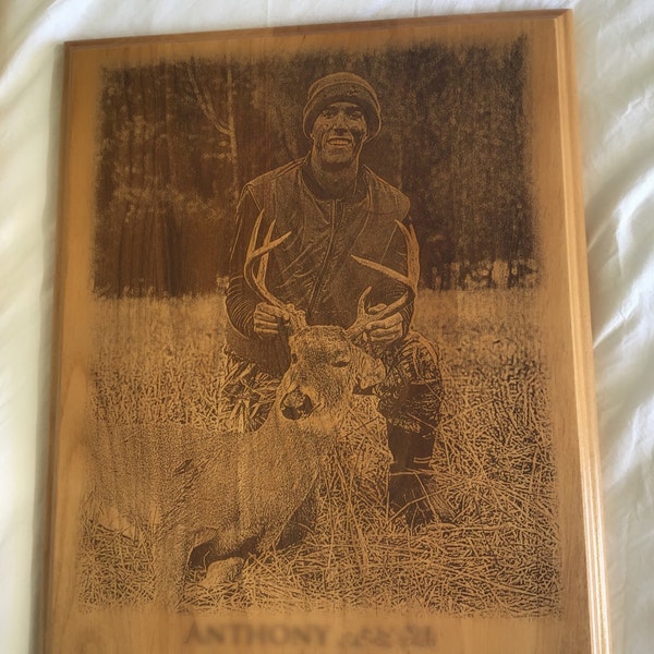 Personalized Laser Engraved Hunting Photo on Red Alder Wood Plaque - Etsy