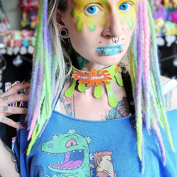 Pride Flag Spiked Choker Collar, Pansexual Asexual Bisexual Non-binary ...