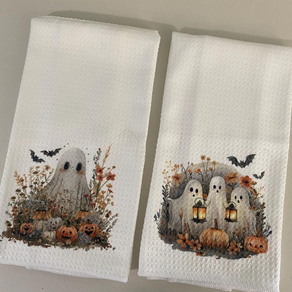 Pumpkin Flour Sack Towel Fall Kitchen Towel Tea Towel Dish Towel Fall ...