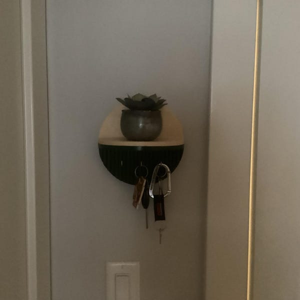 Walnut & Black Key Holder for Wall, Entryway Decorative Wooden ...