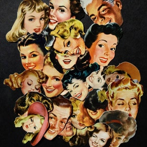 20pcs RETRO HEAD STICKERS Glamorous Ladies & Gentleman Old School ...