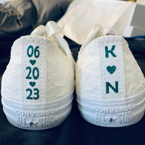 Personalized Ivory Wedding Converse for Bride, Personalised Custom ...