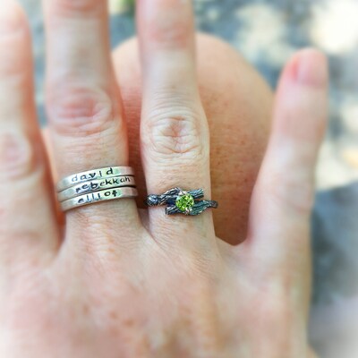 Two Branch Engagement Ring With Topaz, Twig Topaz Ring, Tree Engagement ...