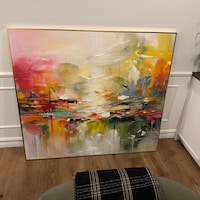 Große abstrakte Kunst , bunte Acryl Leinwand Kunst, große Leinwand Kunst für Wohnzimmer ...
