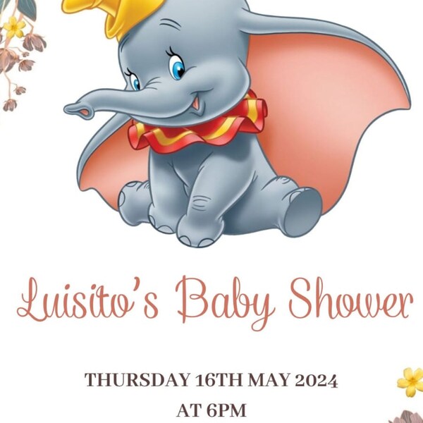 Dumbo Diaper Raffle Baby Shower Editable Sign Template, Dumbo Baby ...