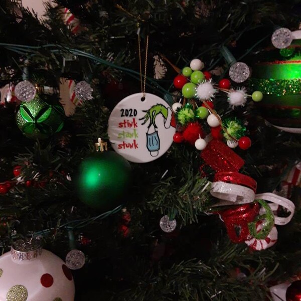 Grinch Hand Christmas Ornament, COVID Grinch, Grinch Ornament, COVID ...