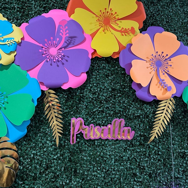 Svg Paper Flower Hibiscus Template, TROPICAL SET Hawaiian Flower,3 ...