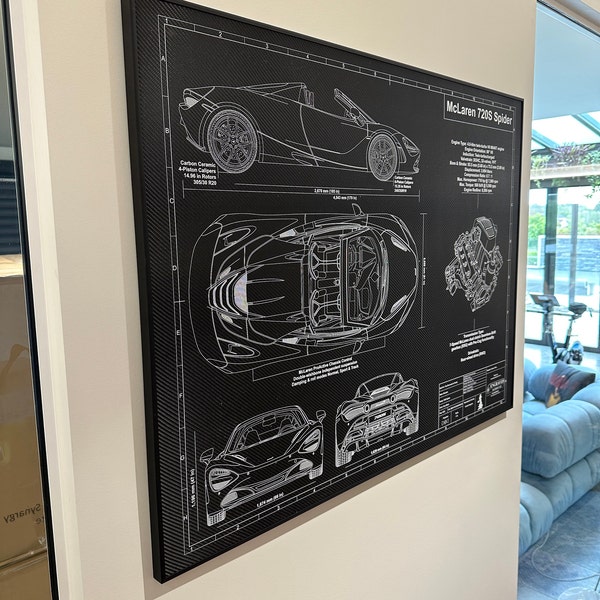 Chevrolet Impala SS 1963 Hardtop Laser Engraved Wall Art, Blueprint ...