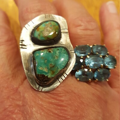 Alacron Turquoise Charm Necklace Hand Stamped Turquoise Necklace ...