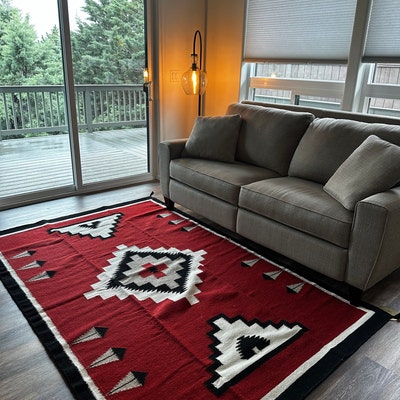 Western Inspired Beauty Handwoven Navajo Rug Size 8x10 Feet Geometric ...
