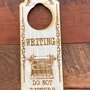 Writing Do Not Disturb Engraved Door Hanger Sign - Etsy