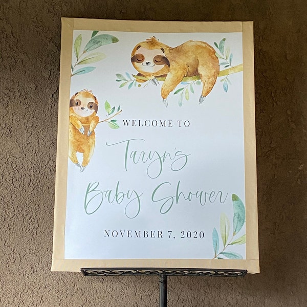 Printable Welcome Sign // Sloth Baby Shower, Sloth Theme, Sloths ...