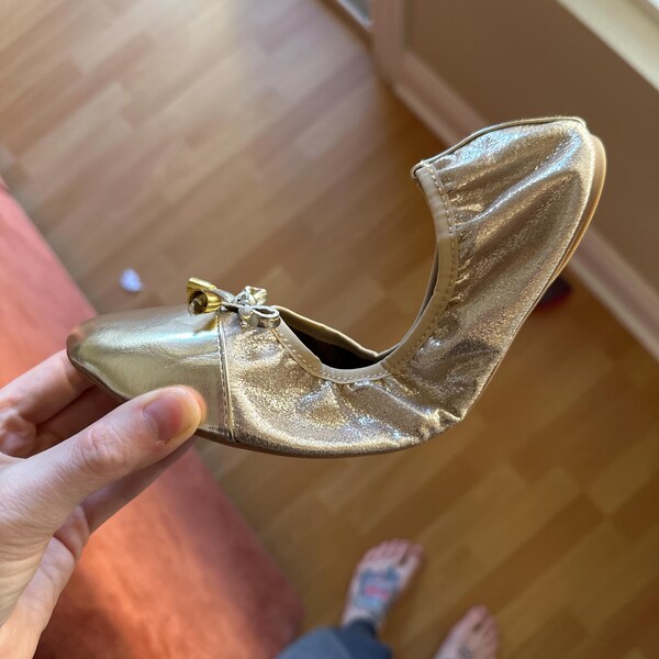 Talaria Flats Silver Luxury Foldable Ballet Flats,wedding Ballet Flats ...