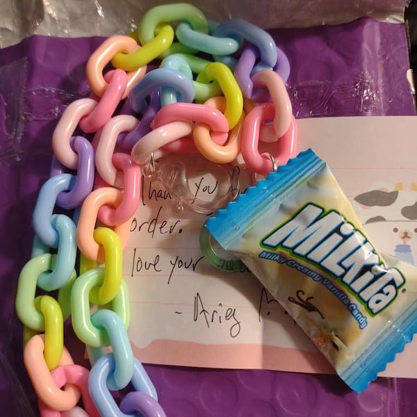 Chunky Pastel Belt Chain - for Decora/ Fairy Kei/ Pride/ Kandi ...
