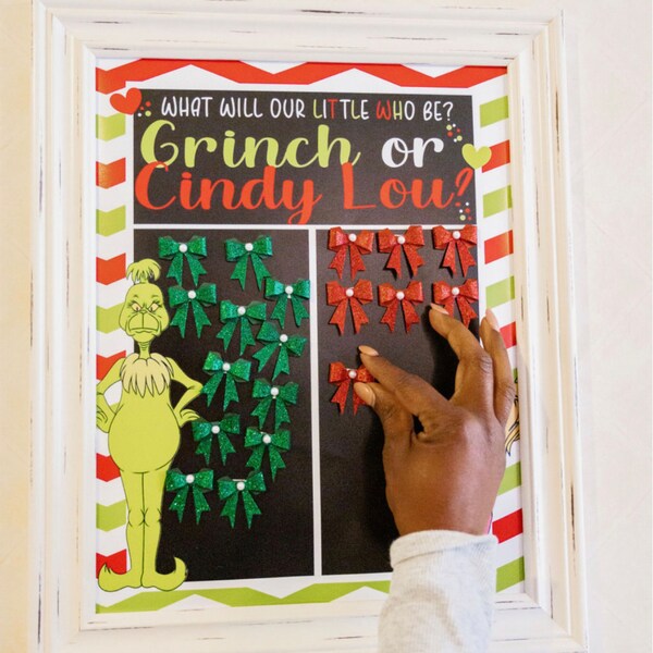Grinch Christmas Gender Reveal Bundle, Gender Reveal Decor, Cast Your ...