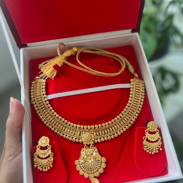 Luxury Gold Plated Mini Haar | Traditional Indian/nepali Necklace ...