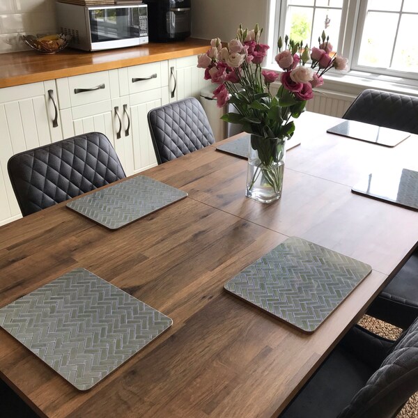 Round Placemats Set of 4 Large Round Table Mats Melamine Cork Back ...