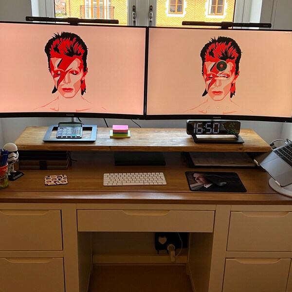 Westerton Rustic Hand Built Monitor Shelf Stand Reclaimed Riser Desk ...