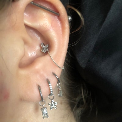 14k Yellow Gold Threadless Snake Conch Labret Top W/ Titanium Post ...