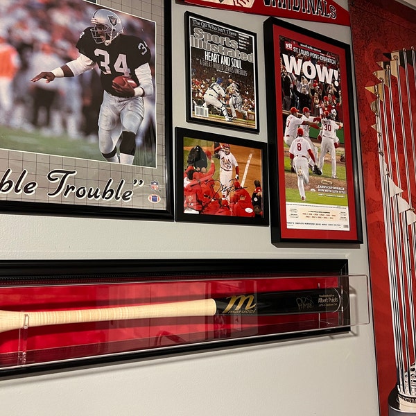 Premium Wall Mount Baseball Bat Display Case, for Horizontal or ...