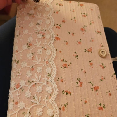 Pink Flower Lace Notebook Original Fabric Journal A5 A6 Handmade Floral ...
