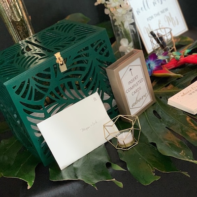 Palm Leaves Wedding Card Box-palm Fronds Wedding Money - Etsy