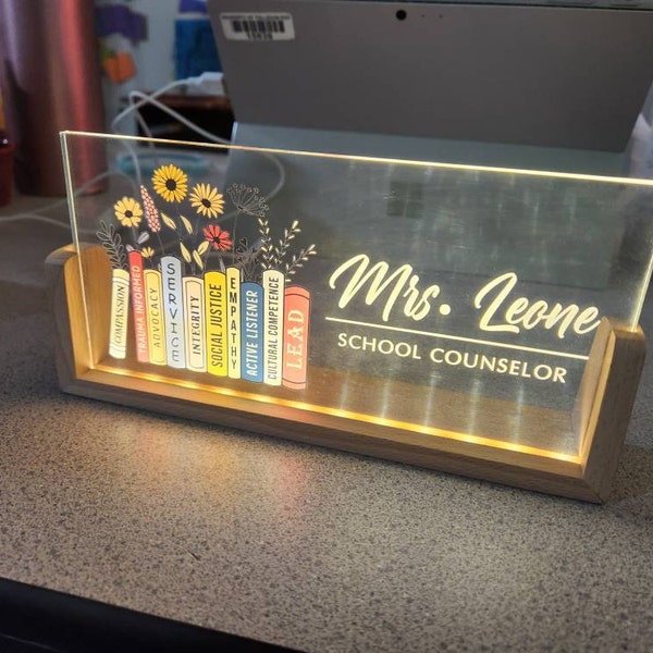 School Counselor Desk Name Plate, Counselor Desk Sign, Mental Health ...