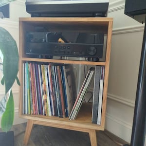 Customizable Record Storage Console / Record Stand / Solid Hardwood - Etsy