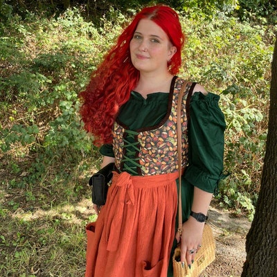 Hobbit Bodice, Chestnuts Autumn Renaissance Corset Flowers Cottagecore ...