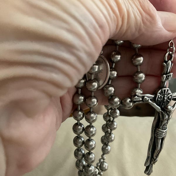 Celtic Anglican Knotted Rosary Rope With Stainless Steel Cross. Dark ...