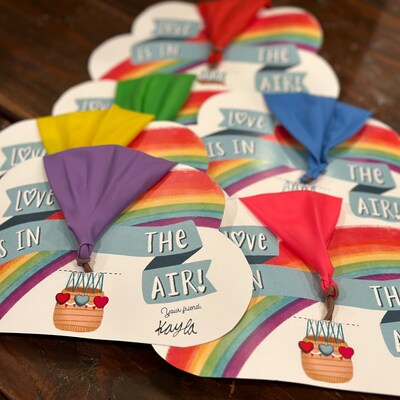 Printable Hot Air Balloon Valentine's Day Card Non-candy Valentine Idea ...