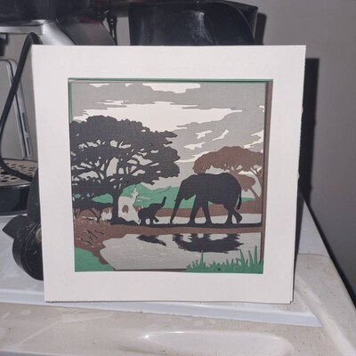 Alpaca Shadow Box SVG, 3d papercut SVG, gelaagde papierkunstsjabloon ...