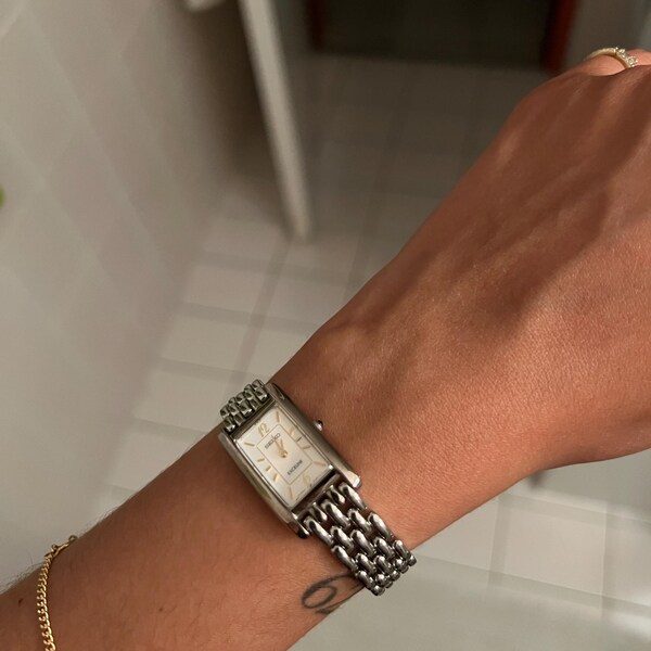 Vintage Citizen Exceed Gold Plated Lady Quartz Watch Japan Square Tank ...