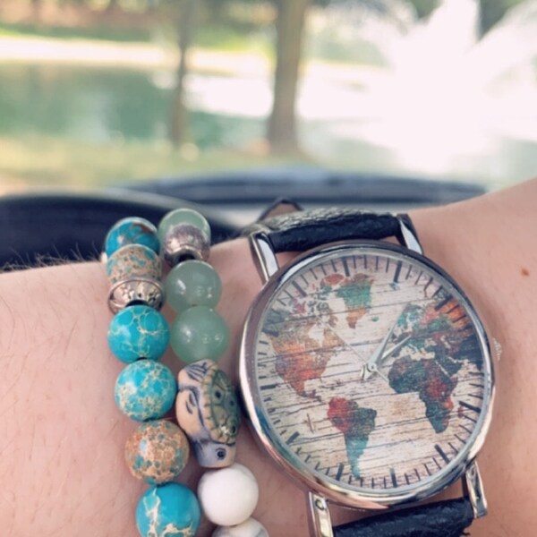 Wristwatch World Map, Wrist Watch Globe, Watch Earth, Travel Watch ...