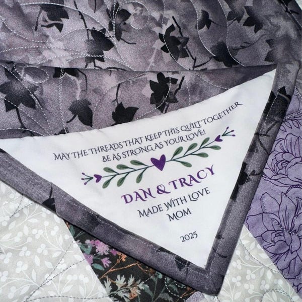 Personalized Quilt Label - Custom Fabric Tag for Handmade Quilts - Etsy
