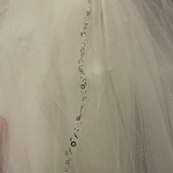 Wedding Veil, 1 Layer Wedding Veil, Fingertip Veil, Bridal Veil, Light ...