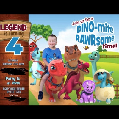 Personalized Dino Ranch Birthday Invitation Dino Ranch Birthday Theme ...