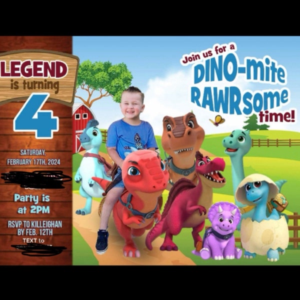 Personalized Dino Ranch Birthday Invitation | Dino Ranch Birthday Theme ...