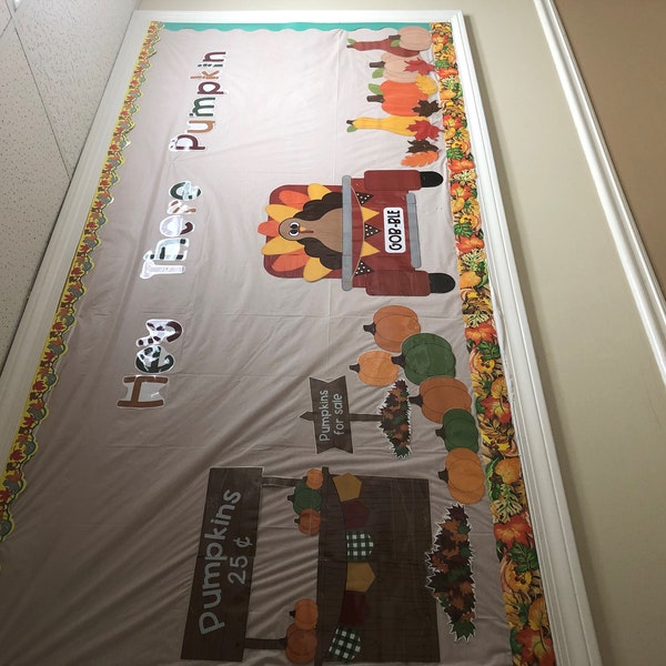 Happy Turkey Day - Fall - Thanksgiving - Bulletin Board Kit - Etsy