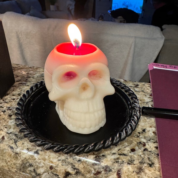 Bleeding Skull Candle Hand Poured - Etsy