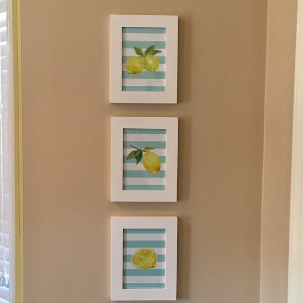 Lemon Art Prints - Lemon Wall Art - Lemon Watercolour Prints - Modern ...